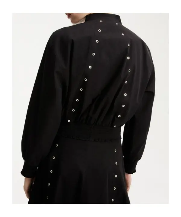 Marella Eyelet Cotton Bomber Jacket