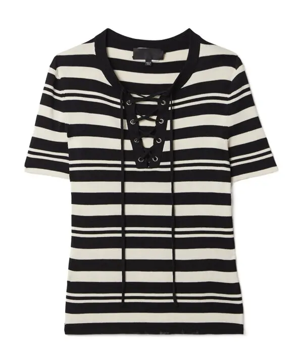 NILI LOTAN Striped T-shirt - Black