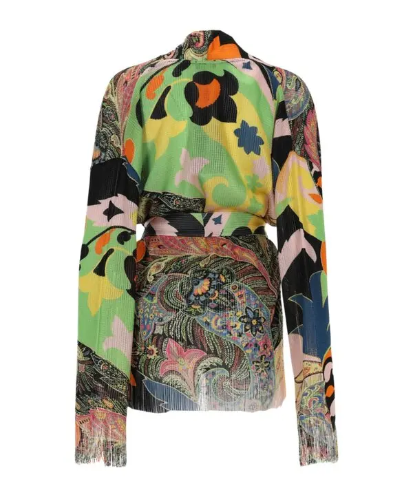 Etro Belted Waist Patterned Cardigan - Multicolor