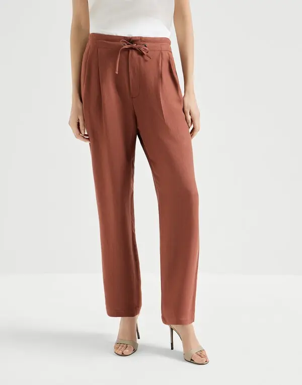 Brunello Cucinelli Drawstring Tailored Trousers - Brown