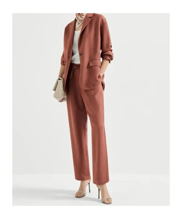 Brunello Cucinelli Drawstring Tailored Trousers - Brown
