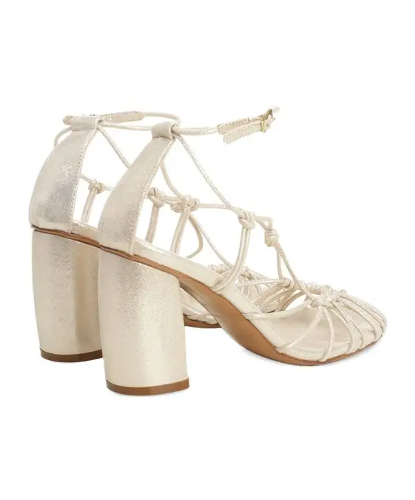 FORTE_FORTE Woven Detail Strappy Block Heel Sandals