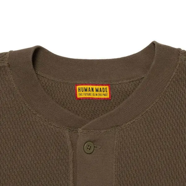 HUMAN MADE Waffle-knit Henley Top