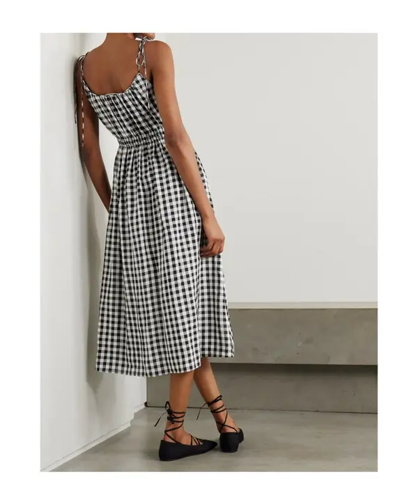 DÔEN Leslie Tie-front Gingham Dress