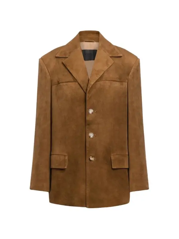 DONDUP Button Suede Blazer - Light Brown