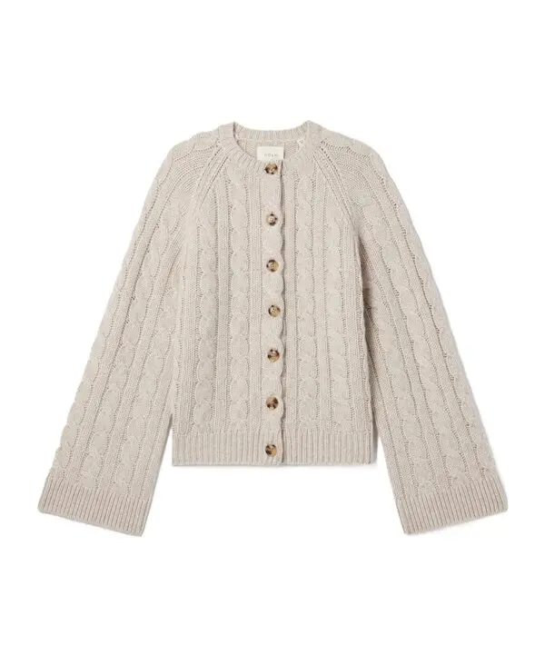 DÔEN Virginie Cable-knit Cashmere Cardigan - Cottage