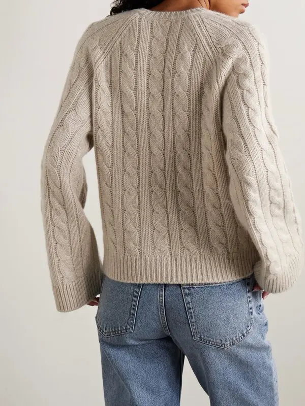 DÔEN Virginie Cable-knit Cashmere Cardigan