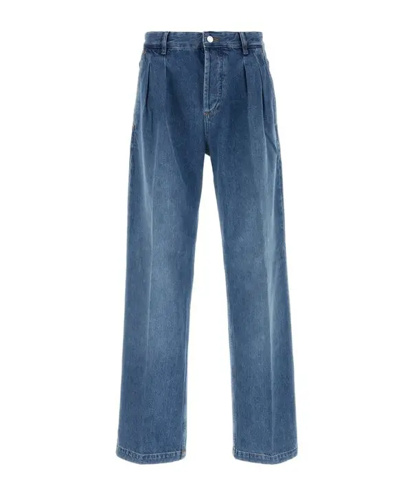 MARINE SERRE Loose Fit Moon Print Denim Jeans - Blue