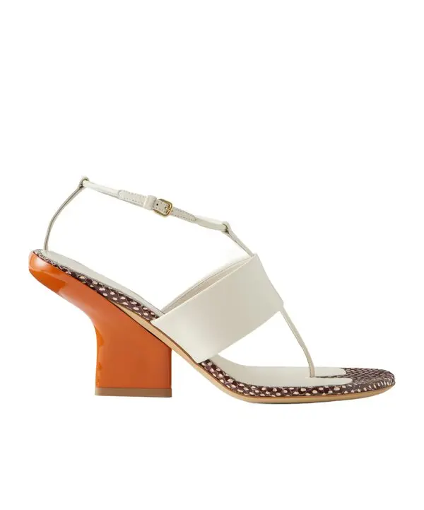 Dries Van Noten Leather High-heeled Sandals - White