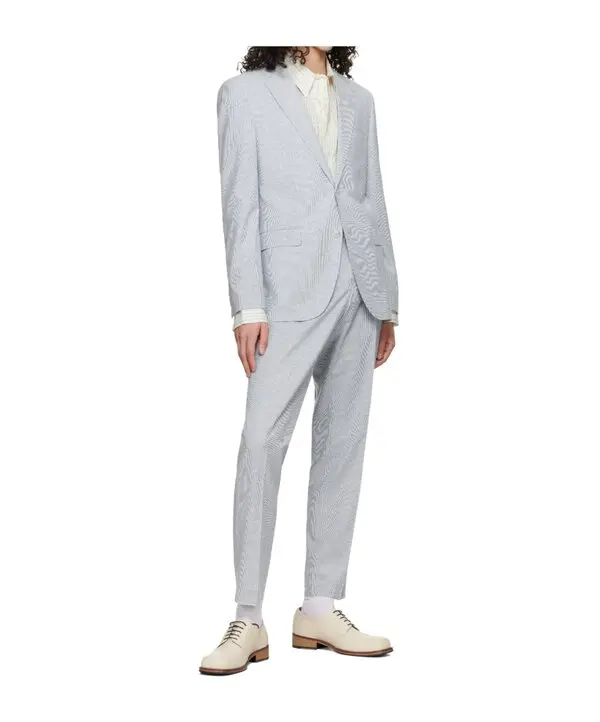 Hugo Boss Single-breasted Two-piece Suit - Light Blue