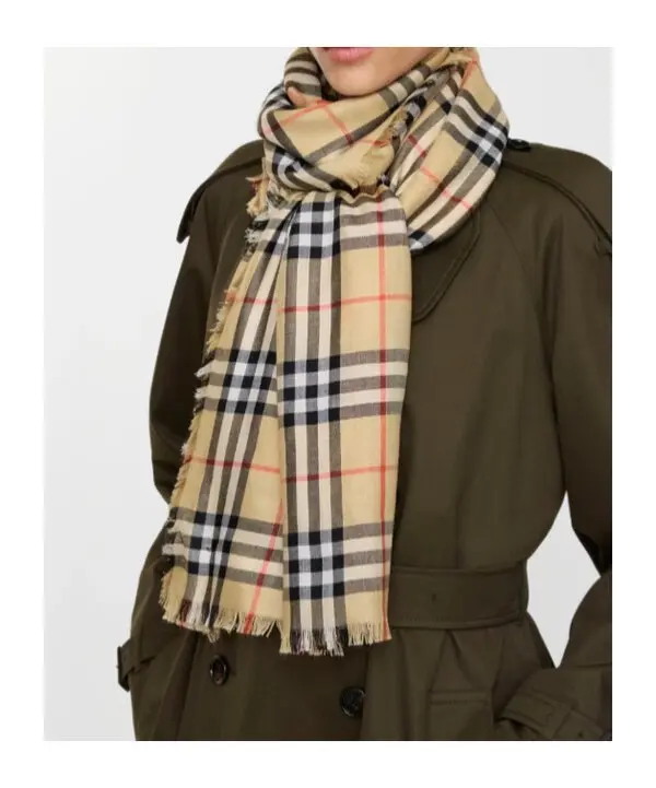 Burberry Check Cashmere-silk Scarf