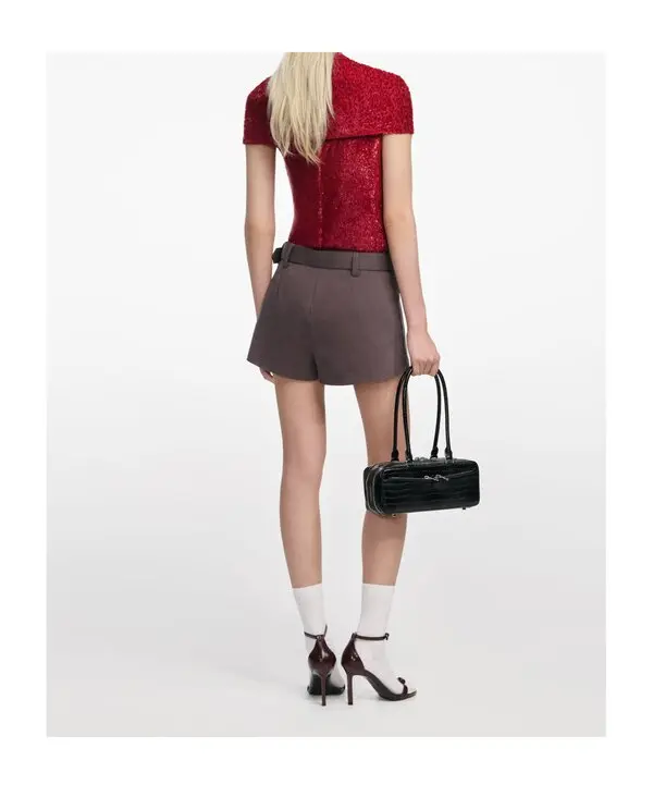 SELF-PORTRAIT Draped Lurex Blouse With Cutouts