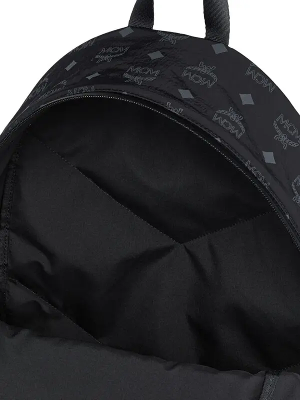 Mcm Stark Monogram Packable Backpack - Black