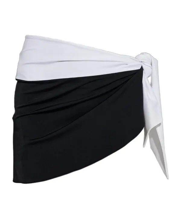 Balmain Asymmetrical Beach Dress With Pleated Details - Black