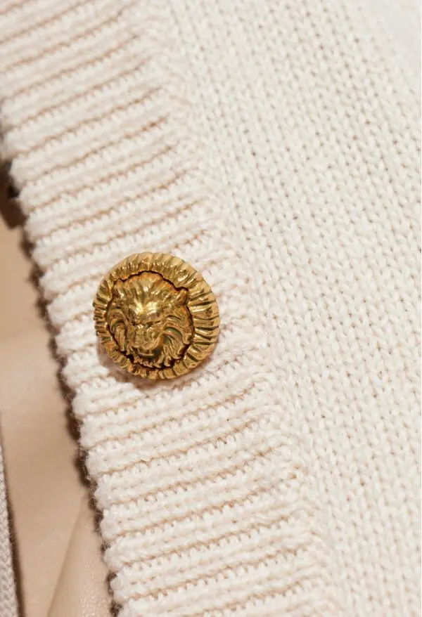 Balmain Buttoned V-neck Cardigan - Cream