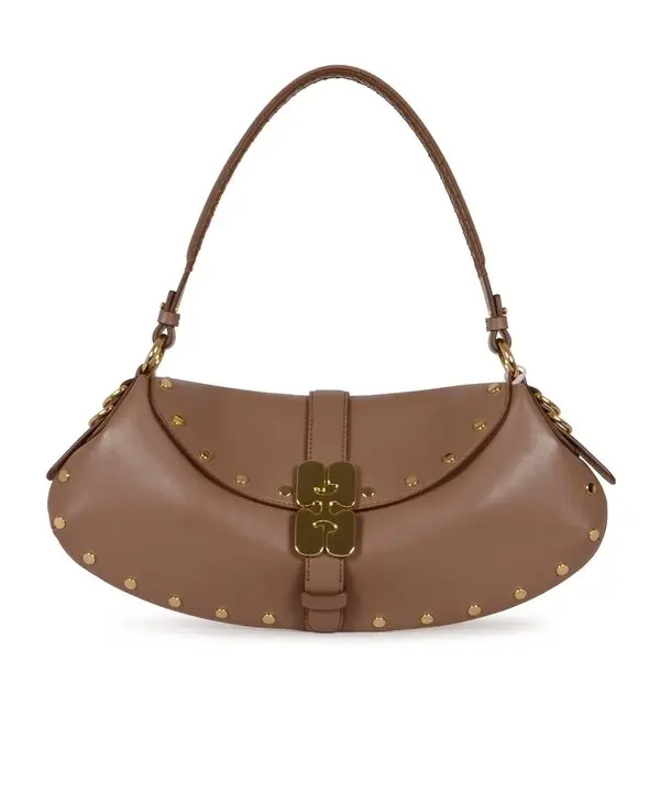 GANNI B-kat Studded Small Shoulder Bag - Brown