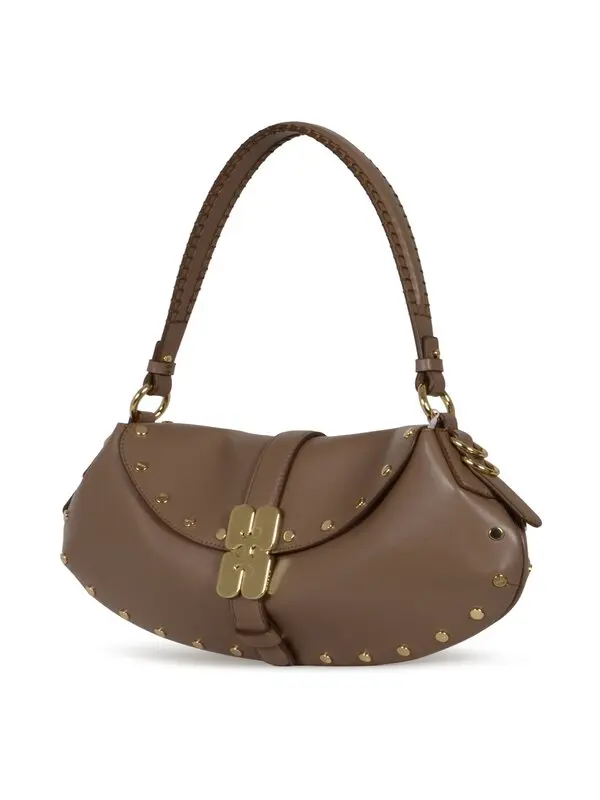 GANNI B-kat Studded Shoulder Bag - Brown