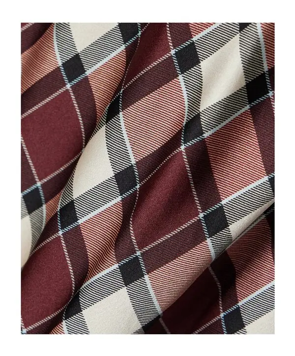 DÔEN Checked Silk-satin Mini Dress
