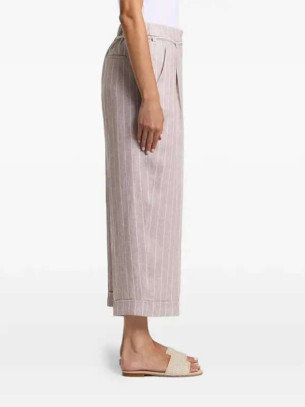 Peserico Striped Belted Pants - Sand Beige