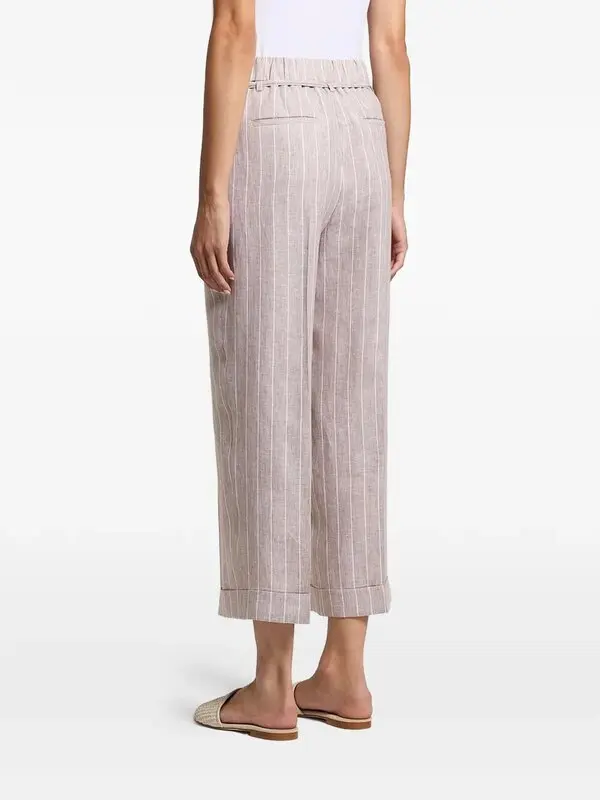 Peserico Striped Belted Pants - Sand Beige