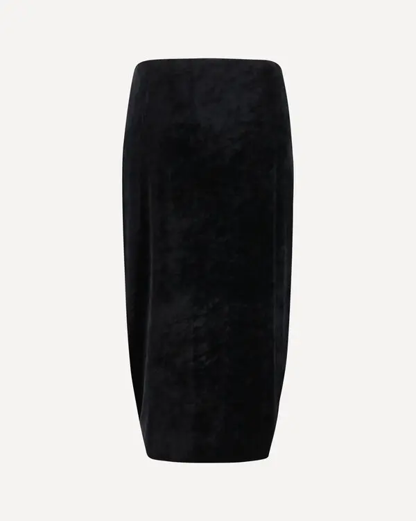Valentino Garavani Draped Velvet Midi Skirt - Black