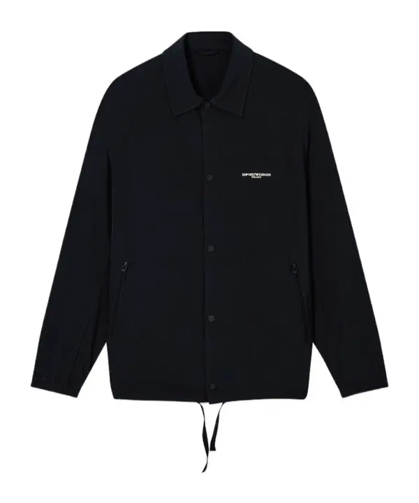 Emporio Armani Nylon Blouson With Logo Embroidery - Navy Blue