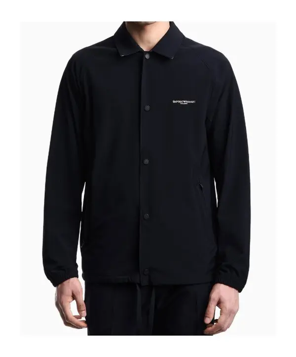 Emporio Armani Logo-embroidered Collared Jacket