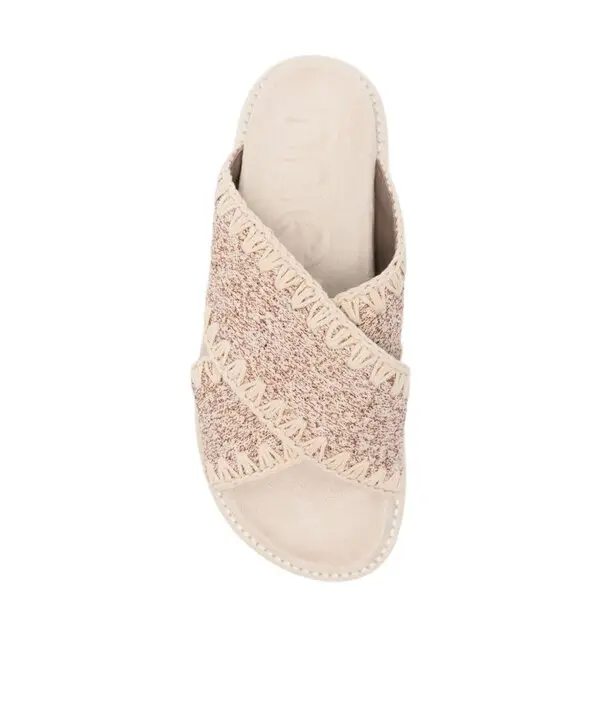 Mou Crochet-trim Crossover Strap Sandals