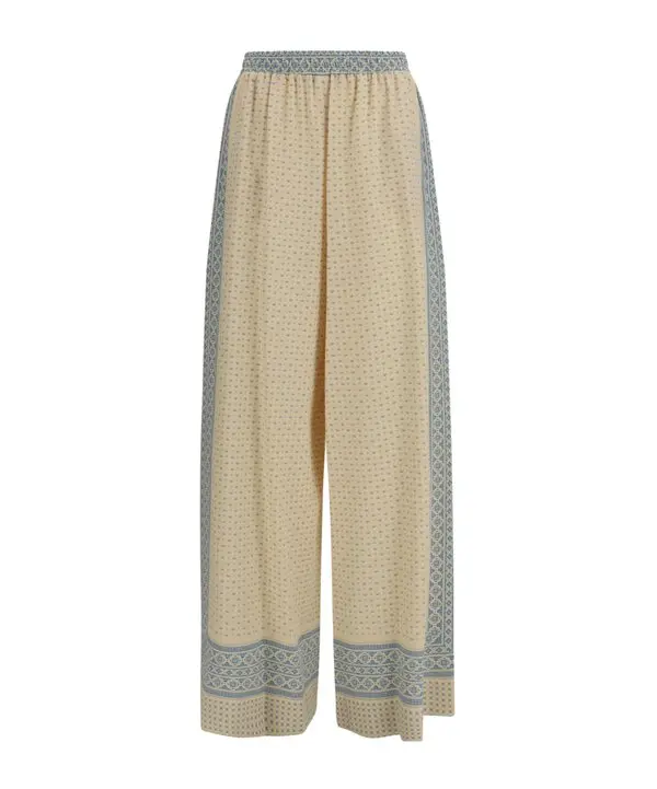 Ermanno Scervino Medallion Trim Wide-leg Pants - Nude
