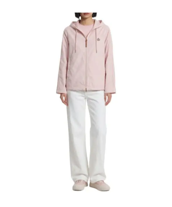 Moncler Sarracenia Tech Blend Hooded Casual Jacket - Pink