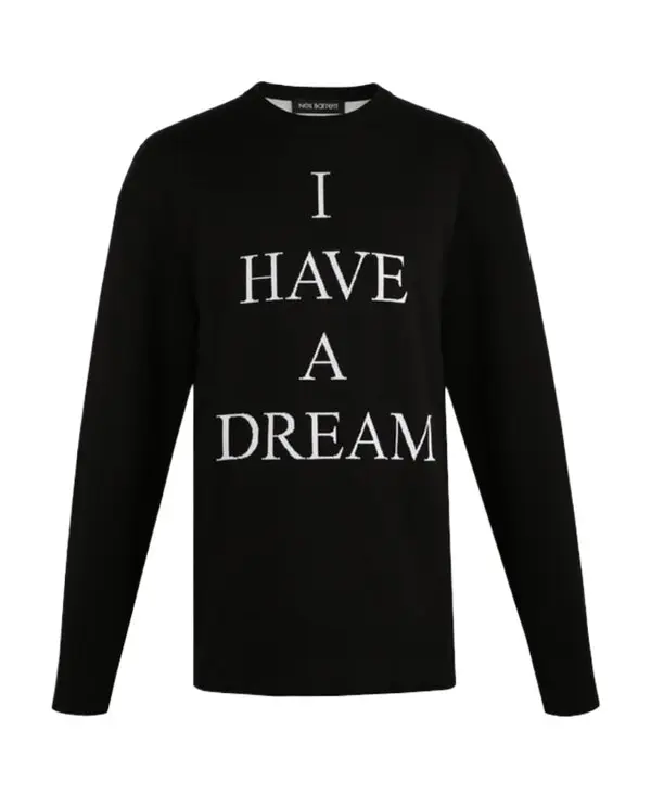 Neil Barrett I Have A Dream" Round Neck Long Sleeve Sweater