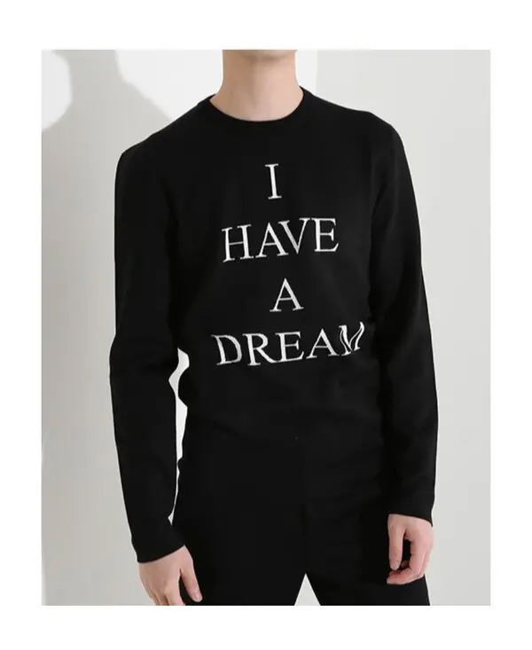 Neil Barrett I Have A Dream" Round Neck Long Sleeve Sweater