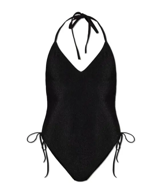 Balmain Halter One-piece Swimsuit - Black