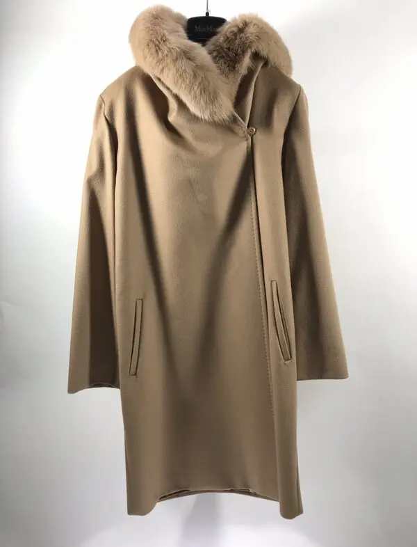 Max Mara Hooded Waistcoat With Fur Trim