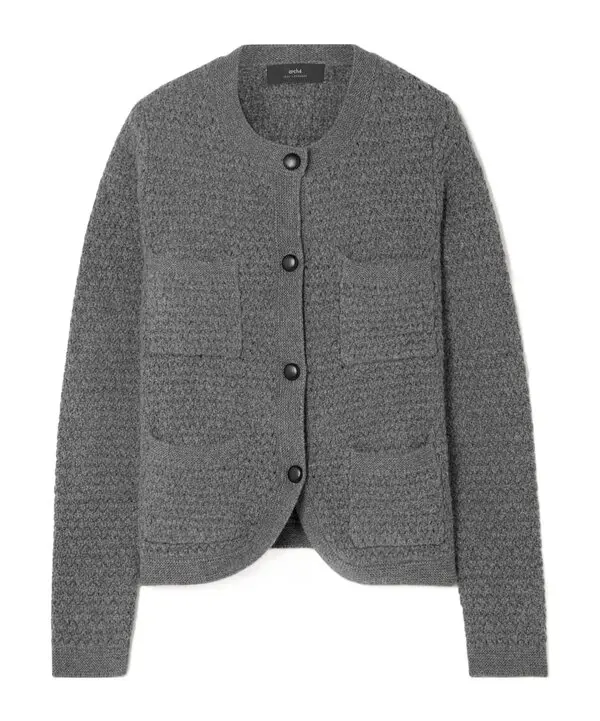 Arch4 Ribbed Crochet Cardigan With Patch Pockets