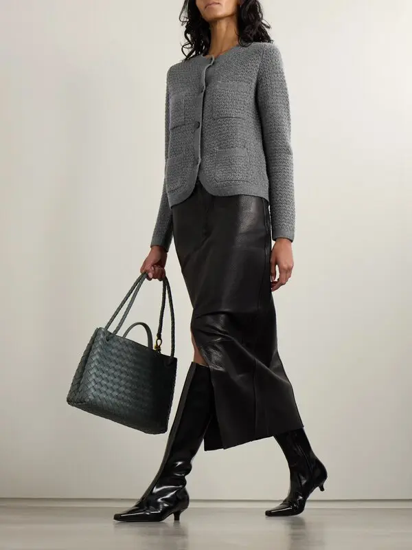 Arch4 Ribbed Crochet Cardigan With Patch Pockets