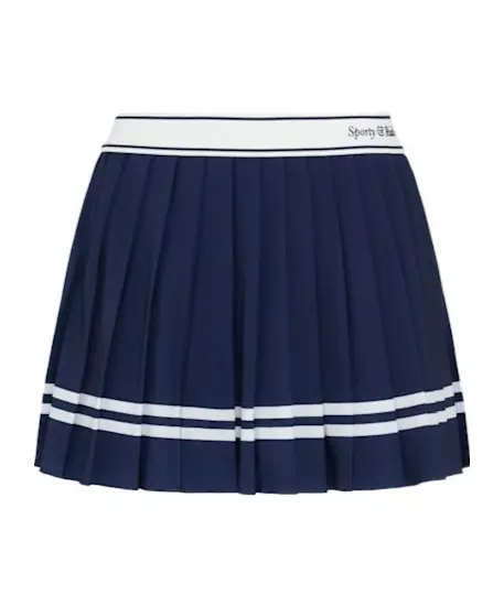 SPORTY  RICH Sporty & Rich Pleated Logo Mini Skirt