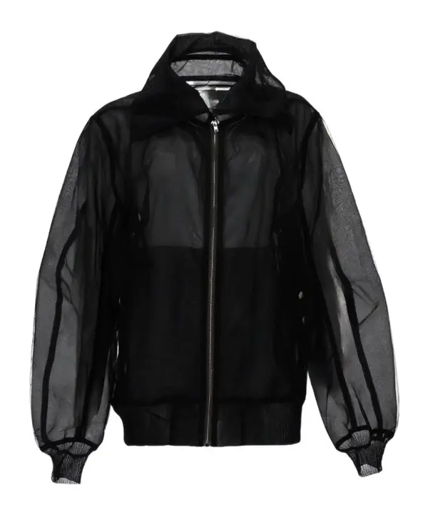 Rick Owens Cropped Organza Jacket - Black