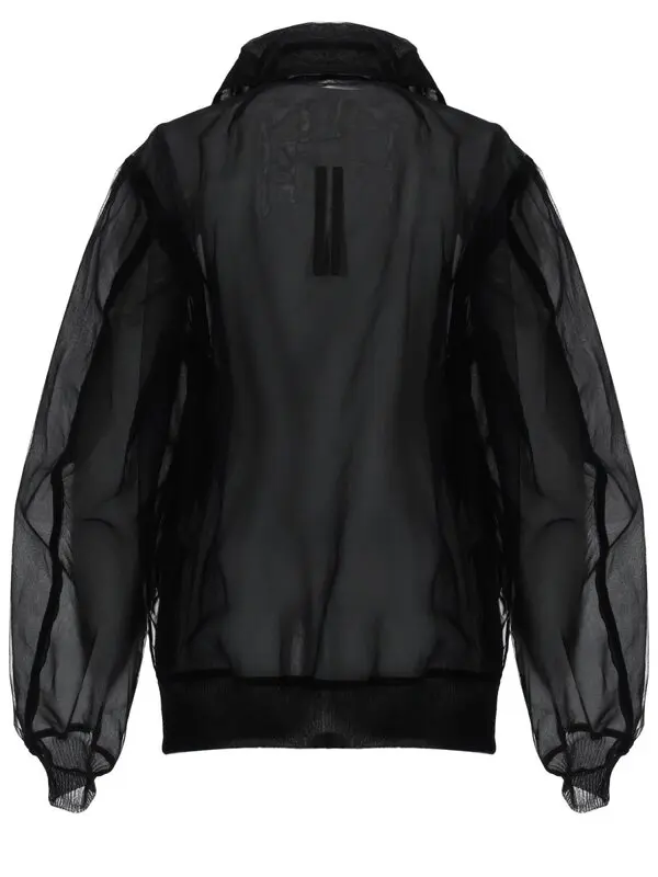 Rick Owens Cropped Organza Jacket - Black