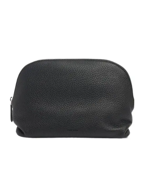 THE ROW Agnes Grain Leather Pouch - Black