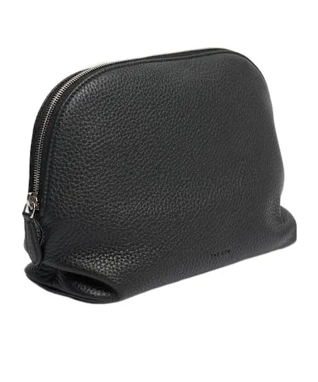 THE ROW Agnes Grain Leather Pouch - Black