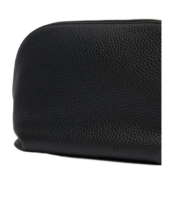 THE ROW Agnes Grain Leather Pouch - Black