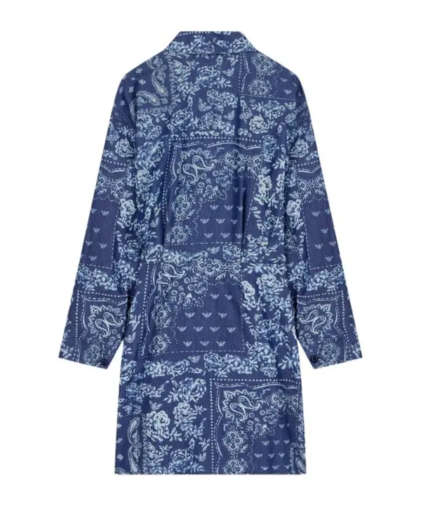 Emporio Armani Bandana Print Tie-front Asymmetrical Shirt Dress