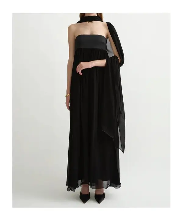 Posse Solene Strapless Maxi Dress - Black