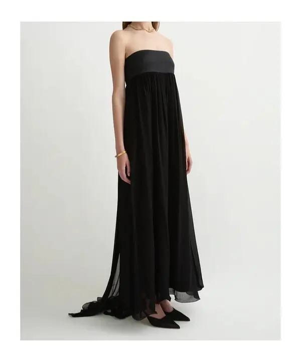 Posse Solene Strapless Maxi Dress - Black