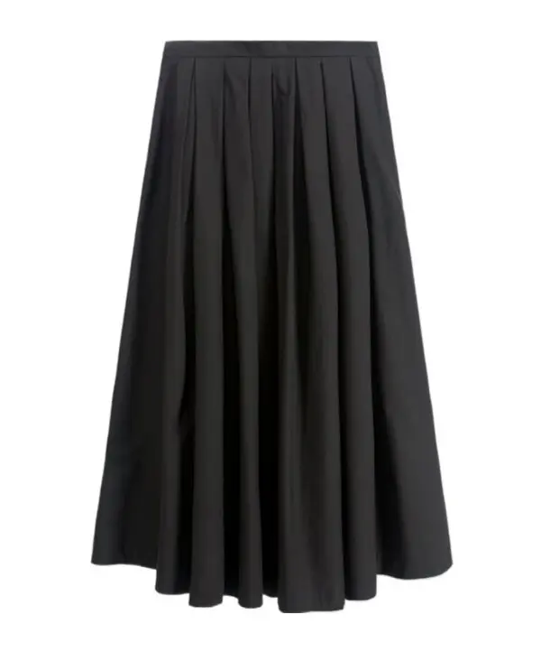 ROBERTO COLLINA Pleated Midi Skirt - Mud
