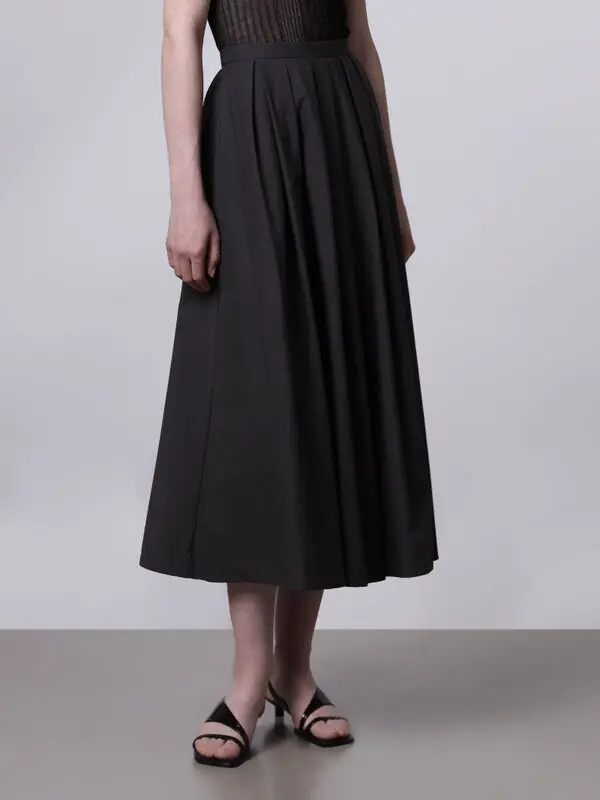 ROBERTO COLLINA Pleated Midi Skirt - Mud