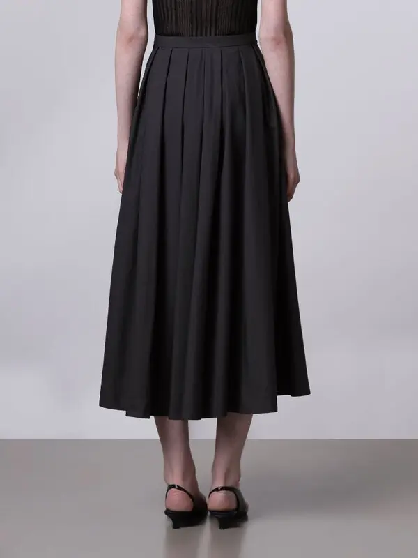 ROBERTO COLLINA Pleated Midi Skirt - Mud