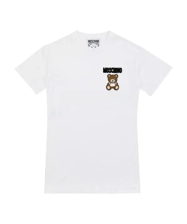 Moschino Teddy Bear Beaded T-shirt Dress - White