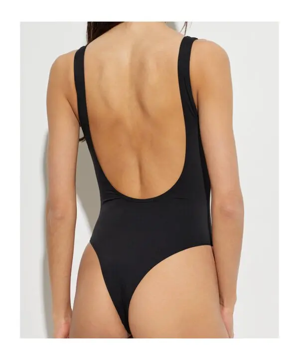 Balmain Logo Print One Piece Swimsuit - Black